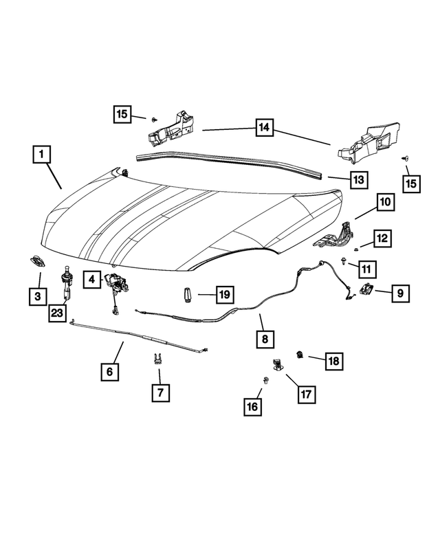 2019-2022 Fiat 500X Hood Prop Rod 68439626AA | Mopar eStore