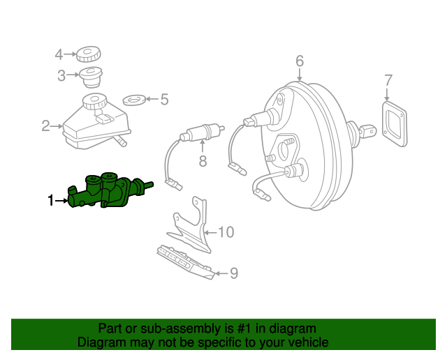 1994-1998 Mercedes-Benz Master Cylinder 005-430-64-01-64 | MB Dealer Parts