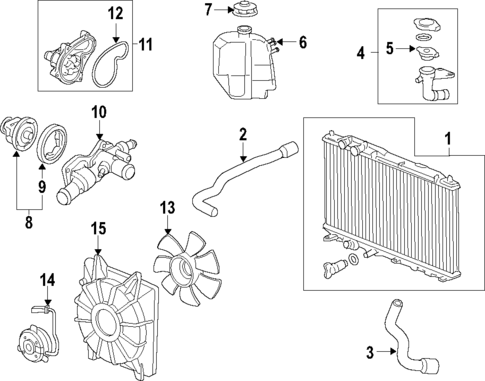 Radiator & Components for 2007 Honda Fit | Honda Automotive Parts