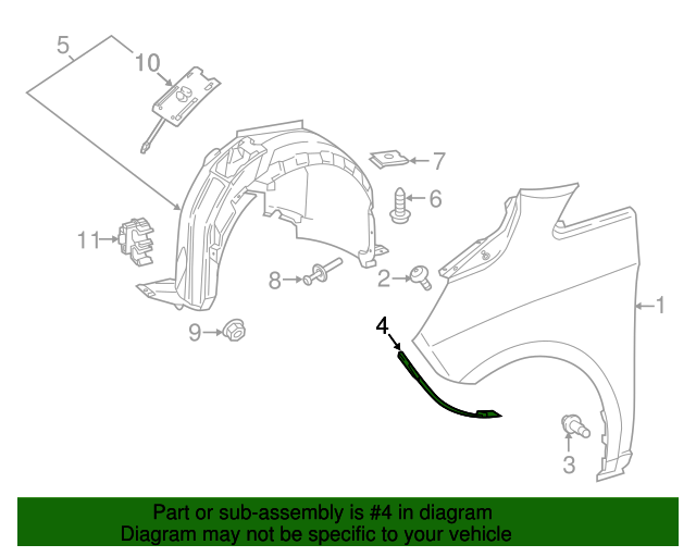 447-889-01-95 - Fender Insulator 2016-2023 Mercedes-Benz Metris ...