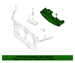 75890-ZX00E - Radiator Support Splash Shield 2010 Nissan Altima ...