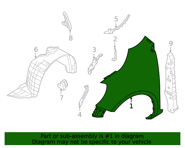 2020-2024 Nissan Versa Fender F3100-5EFMA | Parts for Nissans