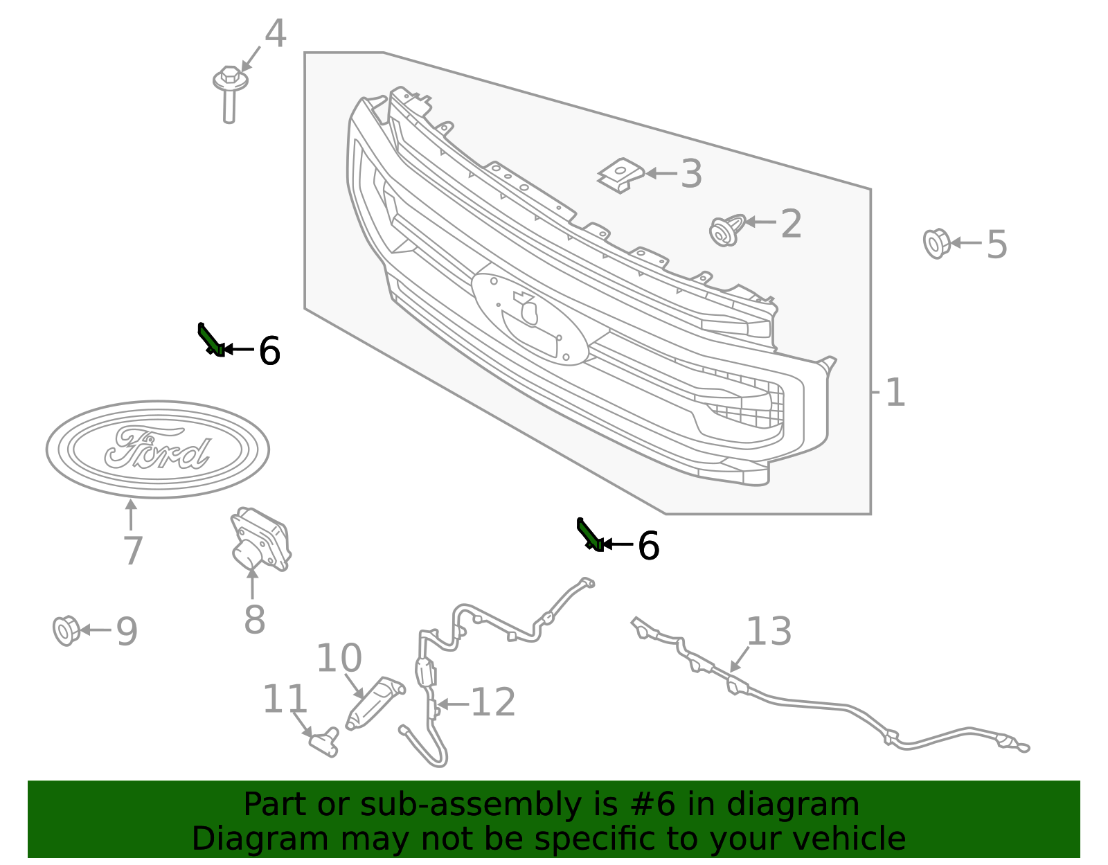 2020-2022 Ford Grille Molding LC3Z-17E810-AA | Miracle Ford Parts