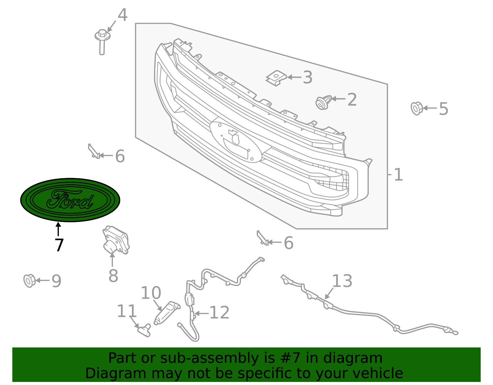 2020-2022 Ford Grille Emblem lc3z8213c | Retail Performance Auto Parts
