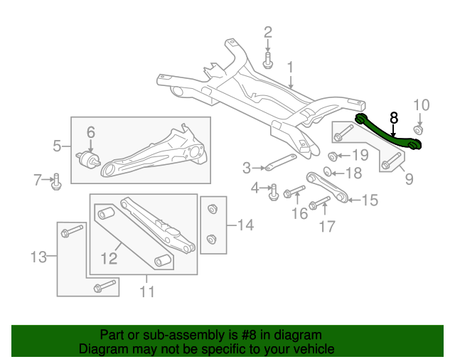 2008-2017 Mitsubishi Upper Control Arm MN184100 | Mitsubishi Parts ...