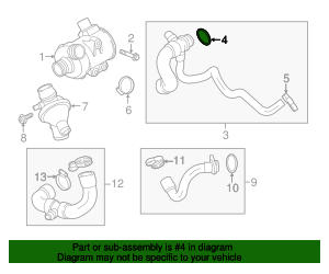 11537603660 - 2012-2018 BMW Engine Coolant Pipe O-Ring (11-53-7-603-660 ...