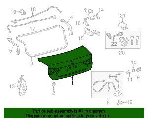 64401-30C72 - Deck Lid 2014-2020 Lexus | AutoNationParts.com