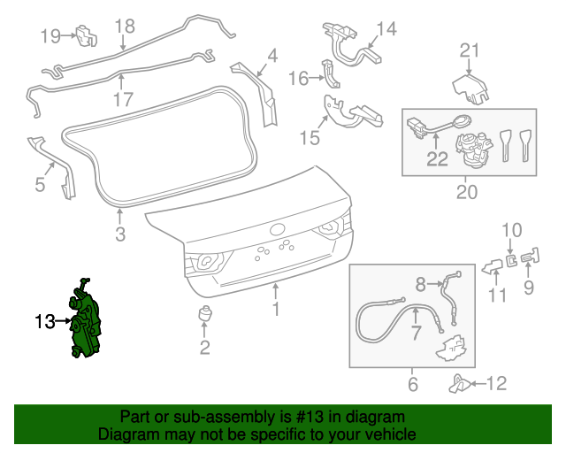 2013-2020 Lexus Opener Assembly 85790-30050 | OEM Parts Online