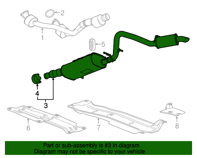 2015-2020 GM Exhaust Front Muffler with Exhaust Pipe 84665238 ...