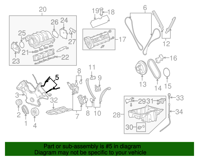 Genuine OEM Front Cover Gasket Part# LR000319 Fits 2005-2009 Land Rover ...
