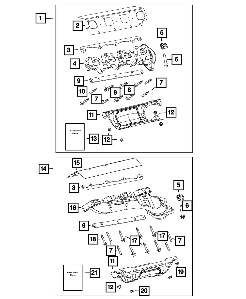 68591573AC - Exhaust Manifold Kit 2019-2024 Mopar | Mopar-Direct