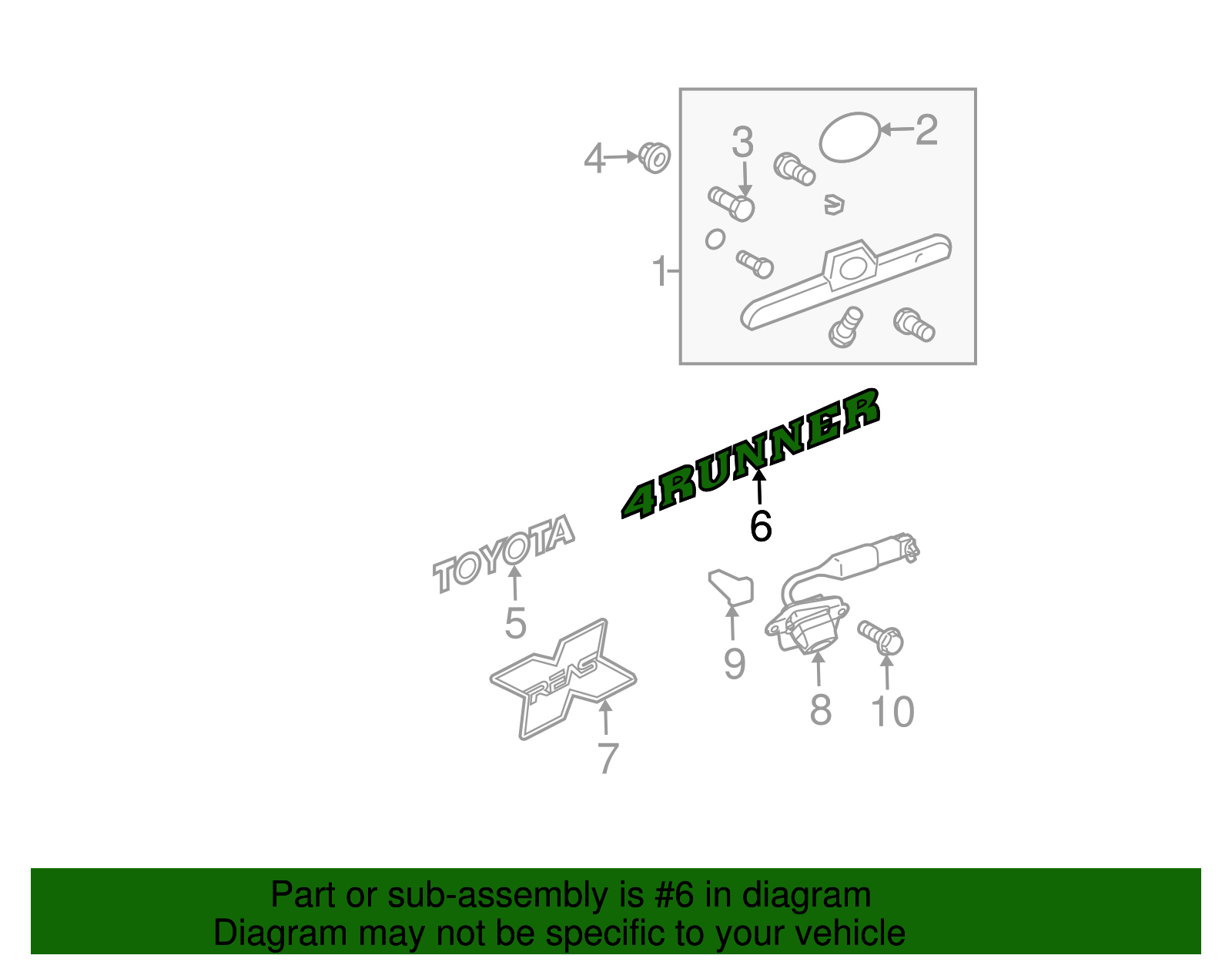 2003-2009 Toyota 4Runner Nameplate 75445-35050 | Toyota Parts Center