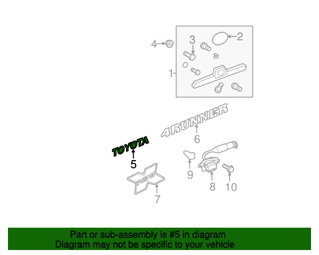 1998-2009 Toyota Nameplate 75442-16530 | Sparks Parts