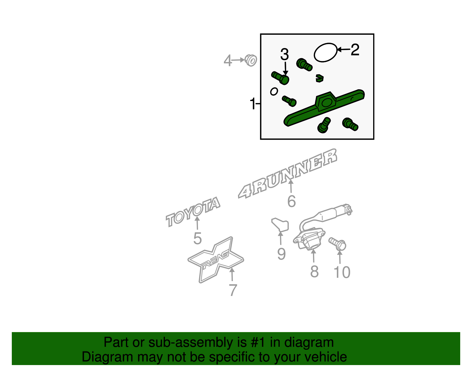 2003-2009 Toyota 4Runner Liftgate Latch Handle 76801-35380-B0 | Toyota ...