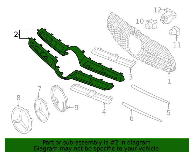 Genuine OEM Trim Bar | 213-888-92-00-9040 | Fits Select 2021-2023 ...