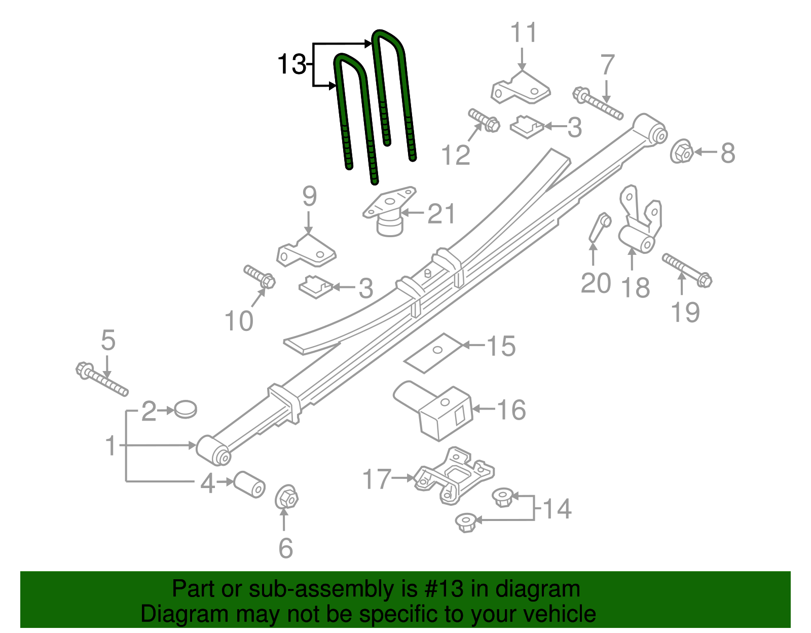 2017-2024 Ford F-350 Super Duty | U-Bolt | HC3Z-5705-A | Walls' Ford Parts