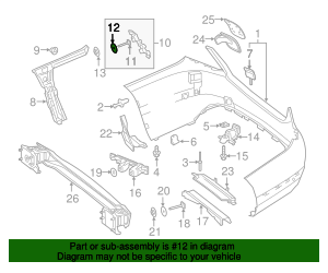 Genuine OEM Bumper Cover Support Rail Washer | 201-990-02-40 | Fits ...