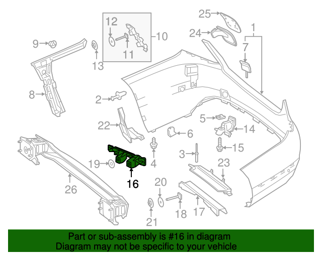 205-885-03-65 - Energy Absorber 2015-2021 Mercedes-Benz | Mercedes-Benz ...