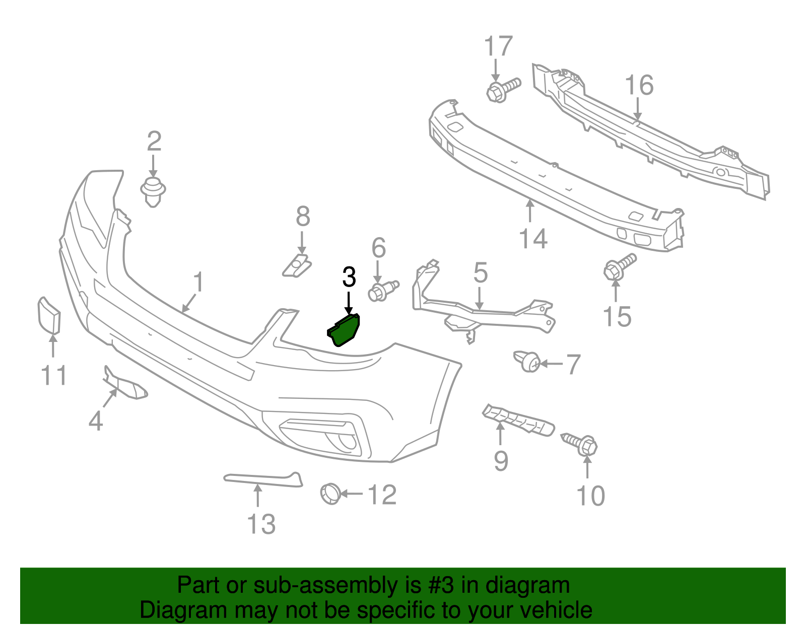2017-2018 Subaru Forester Bumper Cover Packing 57780SG020 | Subaru ...