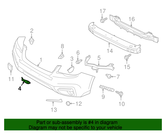 2017-2018 Subaru Forester Bumper Cover Cover 57731SG320 | Subaru Parts ...