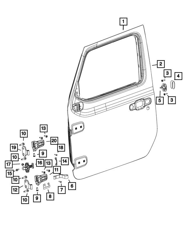 68297663AC - Front Door Check, Left - 2018-2024 Jeep | Mopar Auto Parts ...