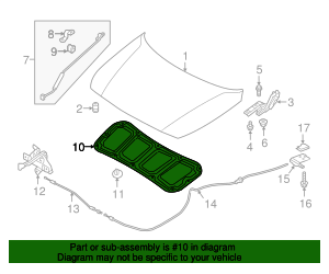 81125-J0000 - Hood Insulation Pad 2018-2022 Hyundai Accent | AutoNation ...