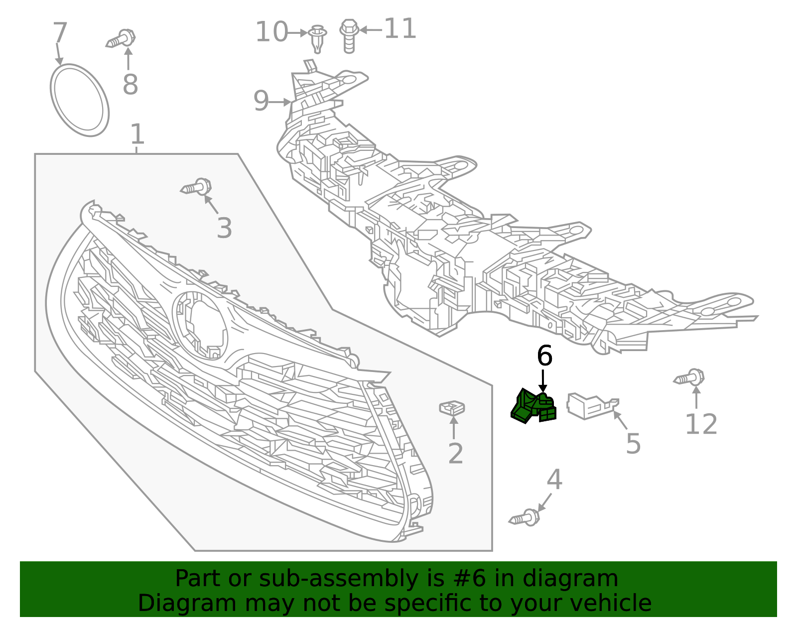 2017-2025 Toyota Grille Assembly Lower Retainer 52527-02020 | Toyota ...