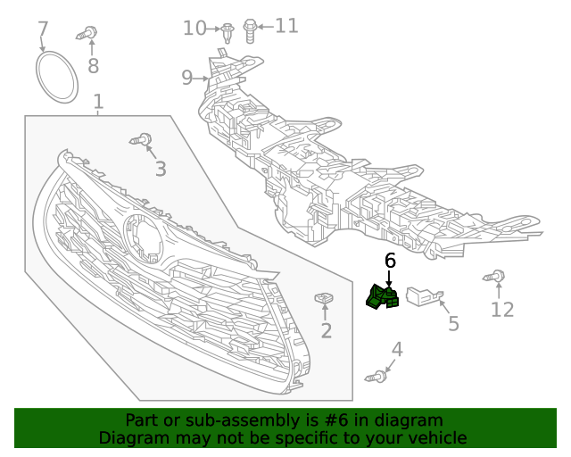 52527-02020 - Grille Assembly Lower Retainer - 2017-2024 Toyota | OEM ...
