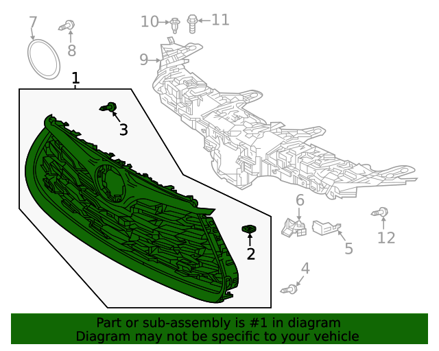 53101-0E370 - Grille Assembly - 2020-2021 Toyota Highlander | Sparks Parts