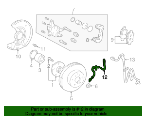 90947-02D76 - Brake Hydraulic Hose 2000-2006 Toyota | AutoNation Parts