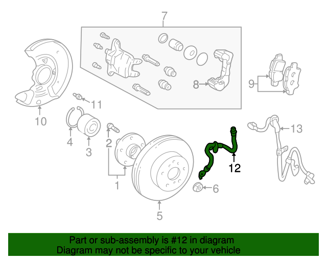 90947-02D76 - Brake Hydraulic Hose 2000-2006 Toyota | AutoNation Parts