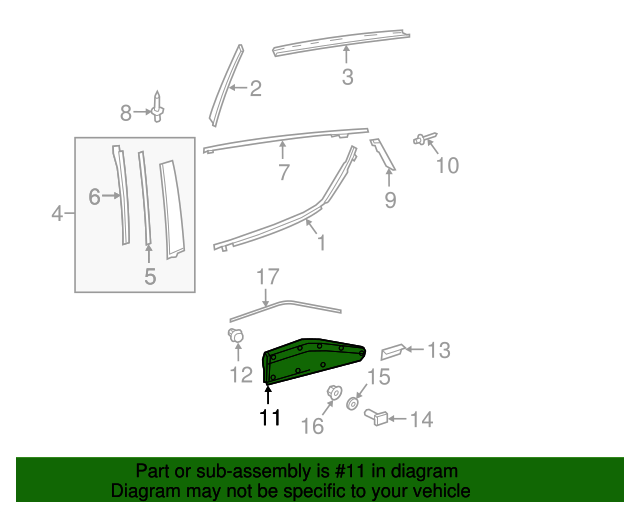 2018-2022 Toyota C-HR Lower Molding 75741-F4010 | Toyota Parts Center