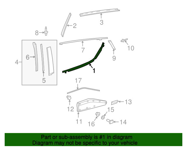2019-2022 Toyota C-HR Belt Molding 75740-10060 | Toyota Parts Center