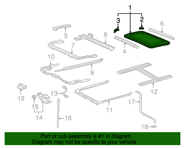 1998-2007 Toyota Land Cruiser Glass Assembly 63201-60063 | OEM Parts Online