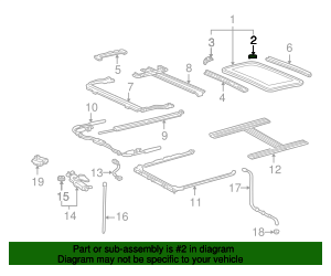 63251-52020 - Sunroof Glass Seal 1998-2000 Toyota Land Cruiser ...