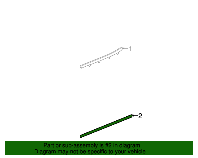 2014-2019 GM Primed Rear Driver Side Door Molding 22775453 GM ...