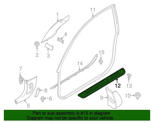 51477264437 - 2012-2017 BMW Sill Cover (51-47-7-264-437) | BMW of South ...
