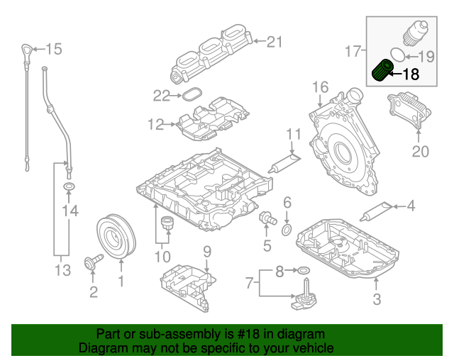2015-2019 Audi Oil Filter 06E-115-562-H | Genuine Audi Parts