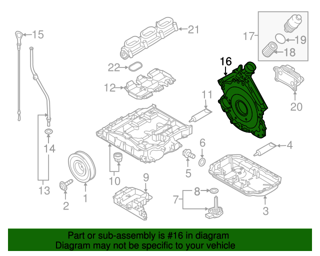 2017-2019 Audi Rear Main Seal Retainer 06E-103-171-DE | Audi USA Parts