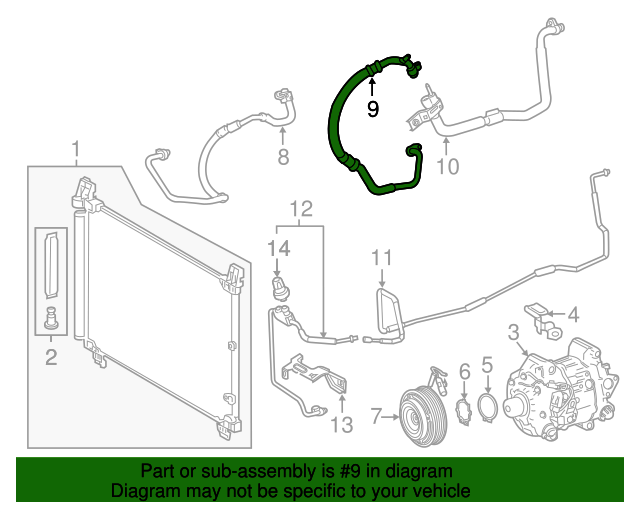 88712-53210 - A/C Refrigerant Suction Hose 2014-2018 Lexus ...