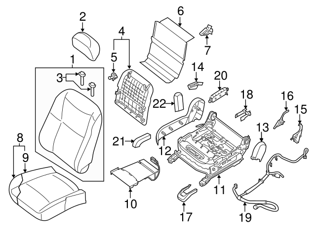 2016-2017 Nissan Altima Seat Back Assembly 87600-9HS0B | Ziegler Nissan ...