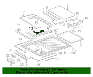 1993-2000 Mercedes-Benz Sunroof Guide Rail Bracket 140-780-10-14 ...
