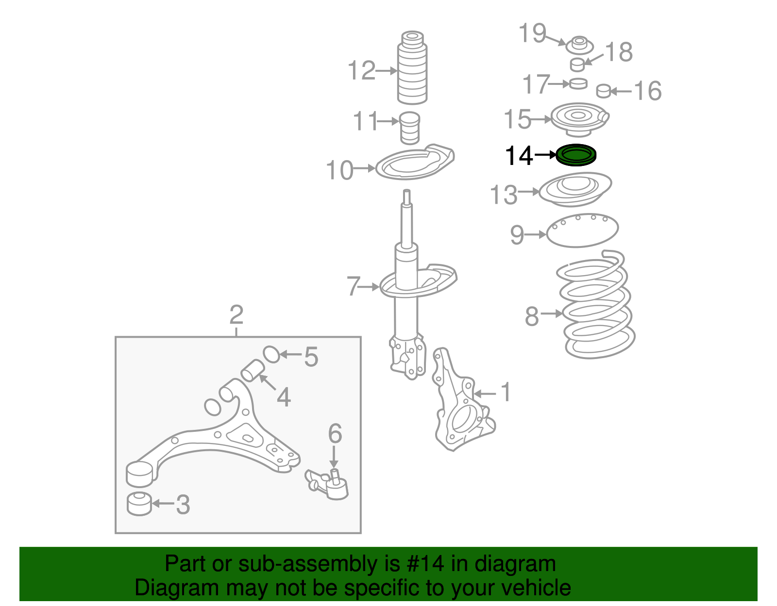 54612-4D000 - Strut Bearing 2006-2014 Kia Sedona | Kia.Parts Store
