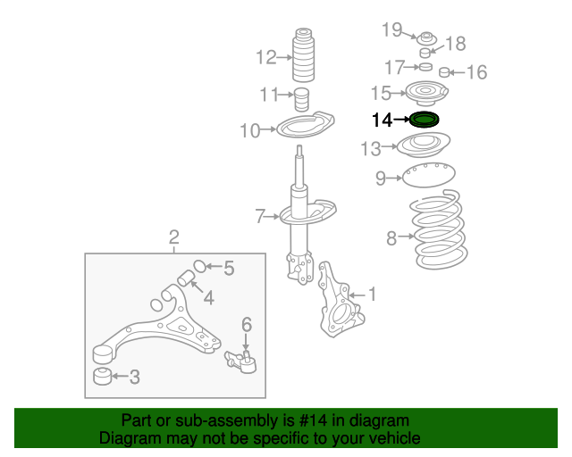 54612-4D000 - Strut Bearing 2006-2014 Kia Sedona | Kia.Parts Store