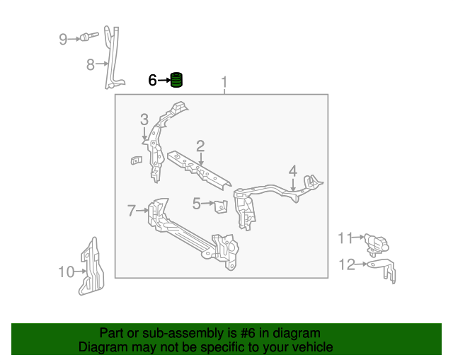2009-2013 Toyota Matrix Side Panel Cushion 90541-A0004 | Toyota Parts ...