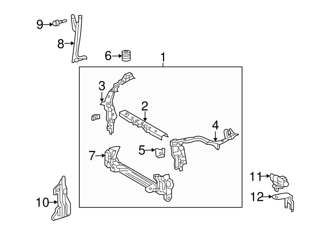 Toyota 2009-2013 Toyota Matrix Side Panel Bracket 52142-02050 | Toyota ...