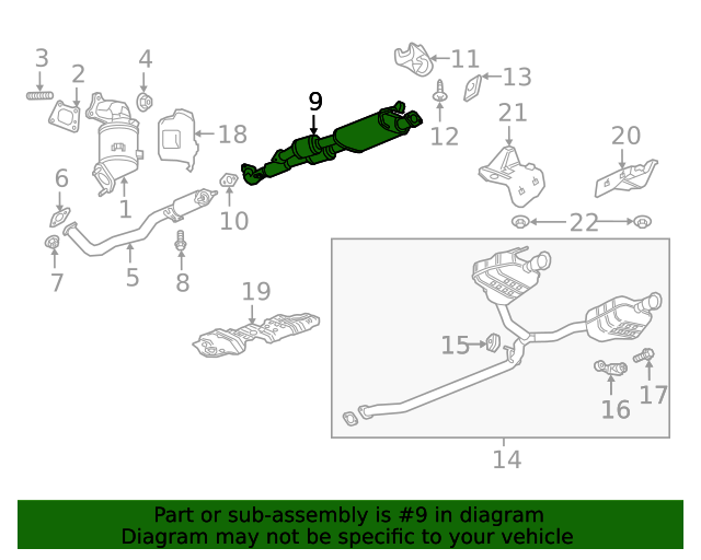 2018-2021 GM Muffler 85513037 | Auto Parts Express