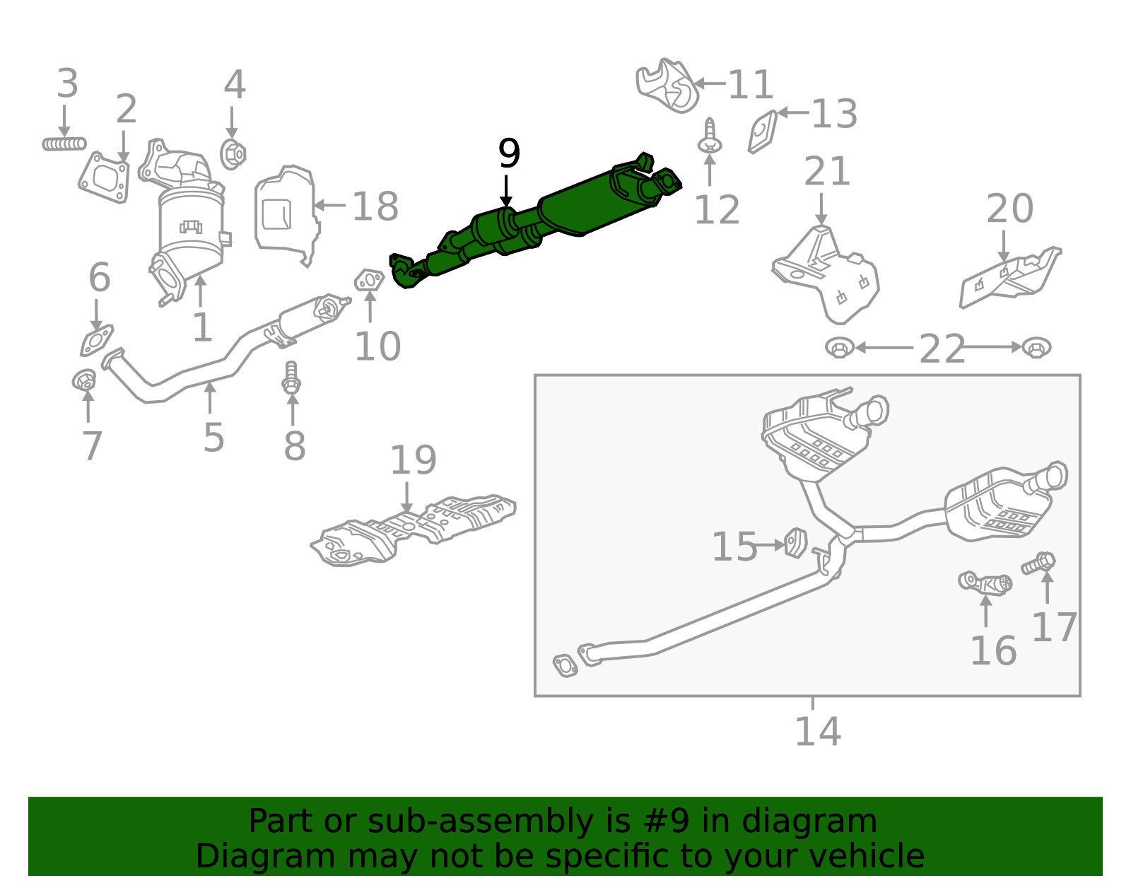 2018-2024 GM Exhaust Front Muffler with Exhaust Pipe 85132449 ...