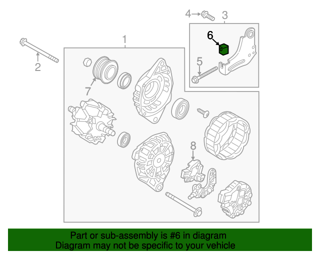 37463-33000 - Alternator Bracket Adjust Nut - 1995-2021 Hyundai | OEM ...