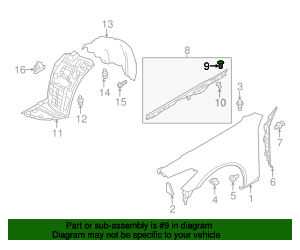 2011-2019 Infiniti Side Seal Retainer Clip 76876-1MA0A | Infiniti of ...